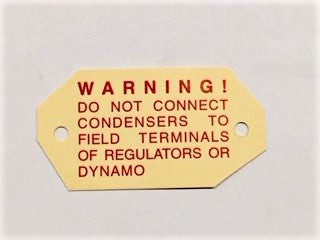 Warning Label for Regulator — Abingdon Spares