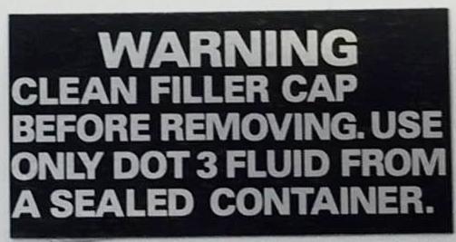 BRAKE SERVO LABEL, MGB — Abingdon Spares